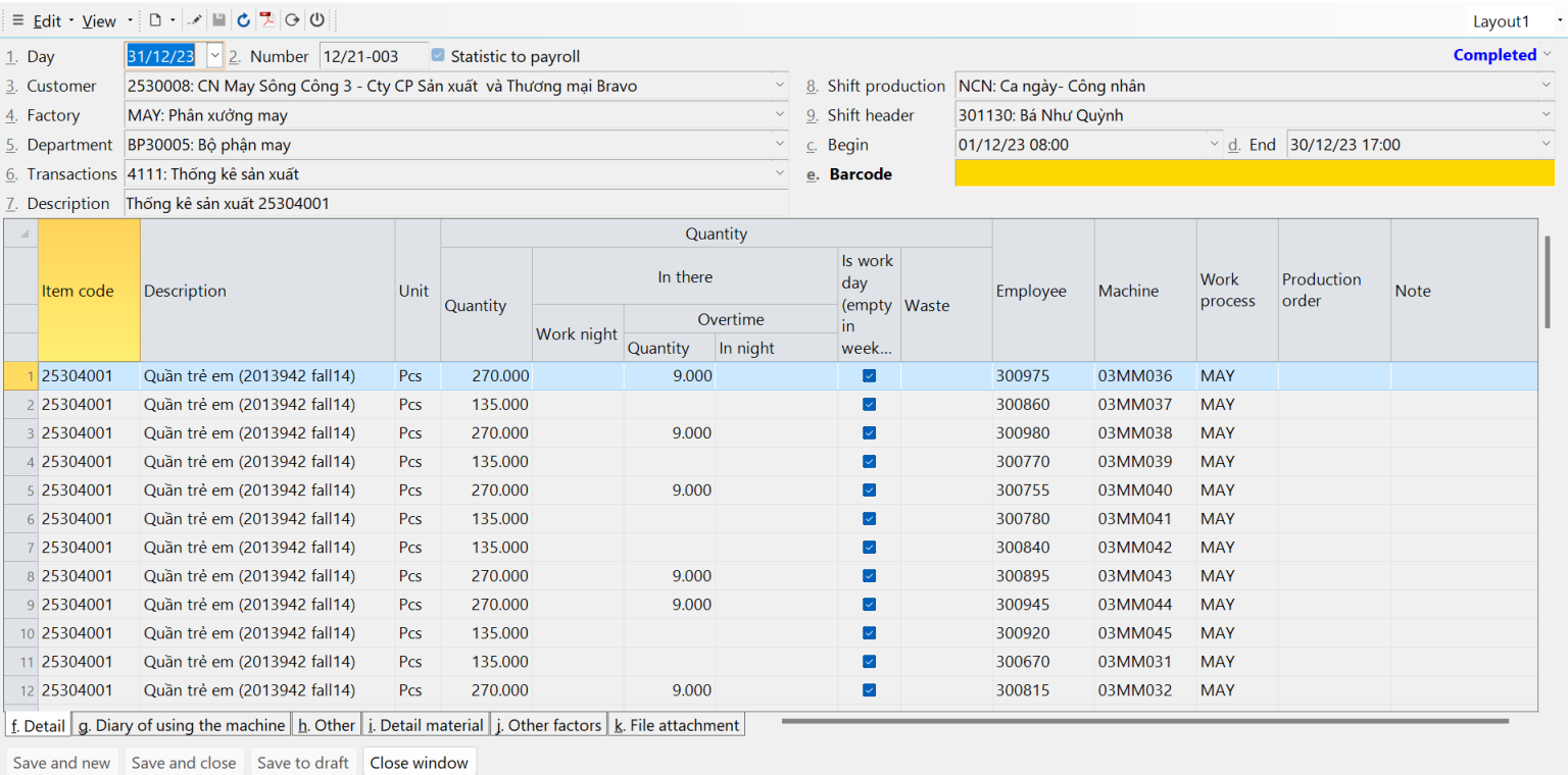 Production Management - Bravo
